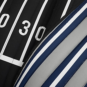 Lush Decor American Football Reversible Oversized Kids 5 Piece Quilt Set, Full/Queen, Black & Navy