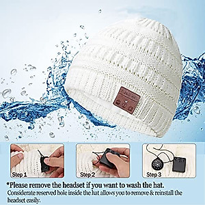 Bluetooth Beanie,Bluetooth Hats for Women Upgraded V5.0,Beanie of Distance to 30-45 Feet Bluetooth Hat 5Hrs Music Streaming & 7Hrs Hands-Free Talking,Beanie with Bluetooth Headphones Built-in Mic