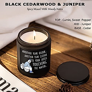 30th 40th 50th 60th Birthday Day Gifts for Men Funny Birthday Gifts for Brother Son Husband Boyfriend Naughty Gifts for Him, Black Cedarwood & Juniper Scented Candles