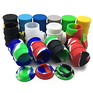 KUVIS 26ml Silicone Wax Containers with Barrel Shape Non-stick Jars with Carving Tool