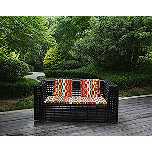 LFNOONE Patio Chair Cushion 17x17 Inch Waterproof Outdoor Seat Cushions Color Fastness High-Density Sponge for Patio Furniture Garden Sofa Couch Chair Pads Color Ripple Pattern Set of 4