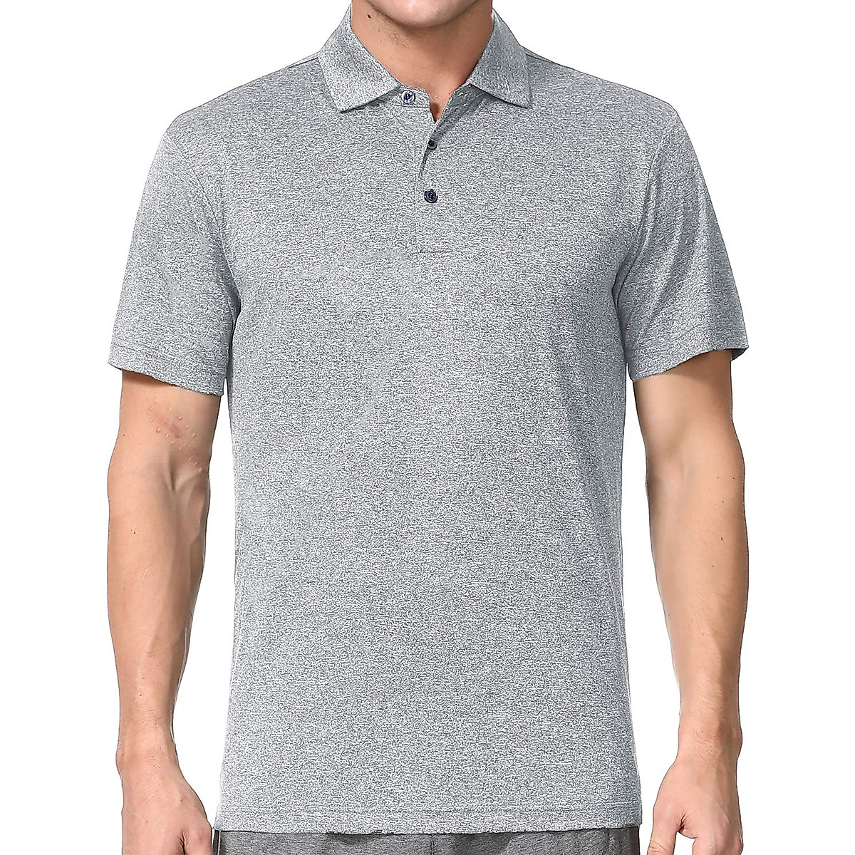 Men's Alpha Dry Fit Golf Polo Shirt - Light Grey, XXL, Regular Fit
