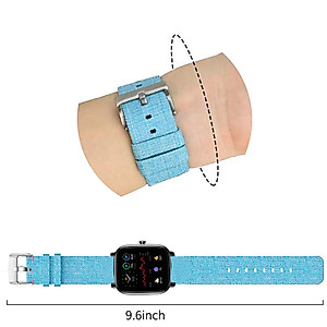 Lamshaw Compatible for TouchElex Venus Smartwatch Band, Breathable Nylon Woven Fabric Replacement Accessory Strap Compatible for TouchElex Venus 1.2" Smart Watch/Deeprio PASCUA Smart Watch (Blue)