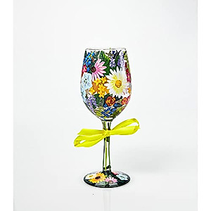 (LOLITA WG Wildflowers) - Santa Barbara Design Studio GLS11-5526S Lolita Love My Wine Hand Painted Glass, Wildflowers
