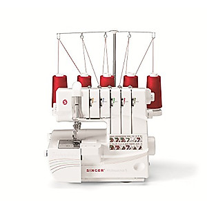 SINGER | Professional 14T968DC Serger Overlock with 2-3-4-5 Stitch Capability, 1300 Stitches per minute, & Self Adjusting - Sewing Made Easy,White