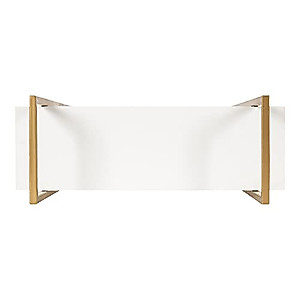Kate and Laurel Leigh Modern 3 Tier Wall Shelf, 20 x 30, White and Gold, Decorative Contemporary Glam Multi-Tiered Shelf Wall Organizer for Storage and Display