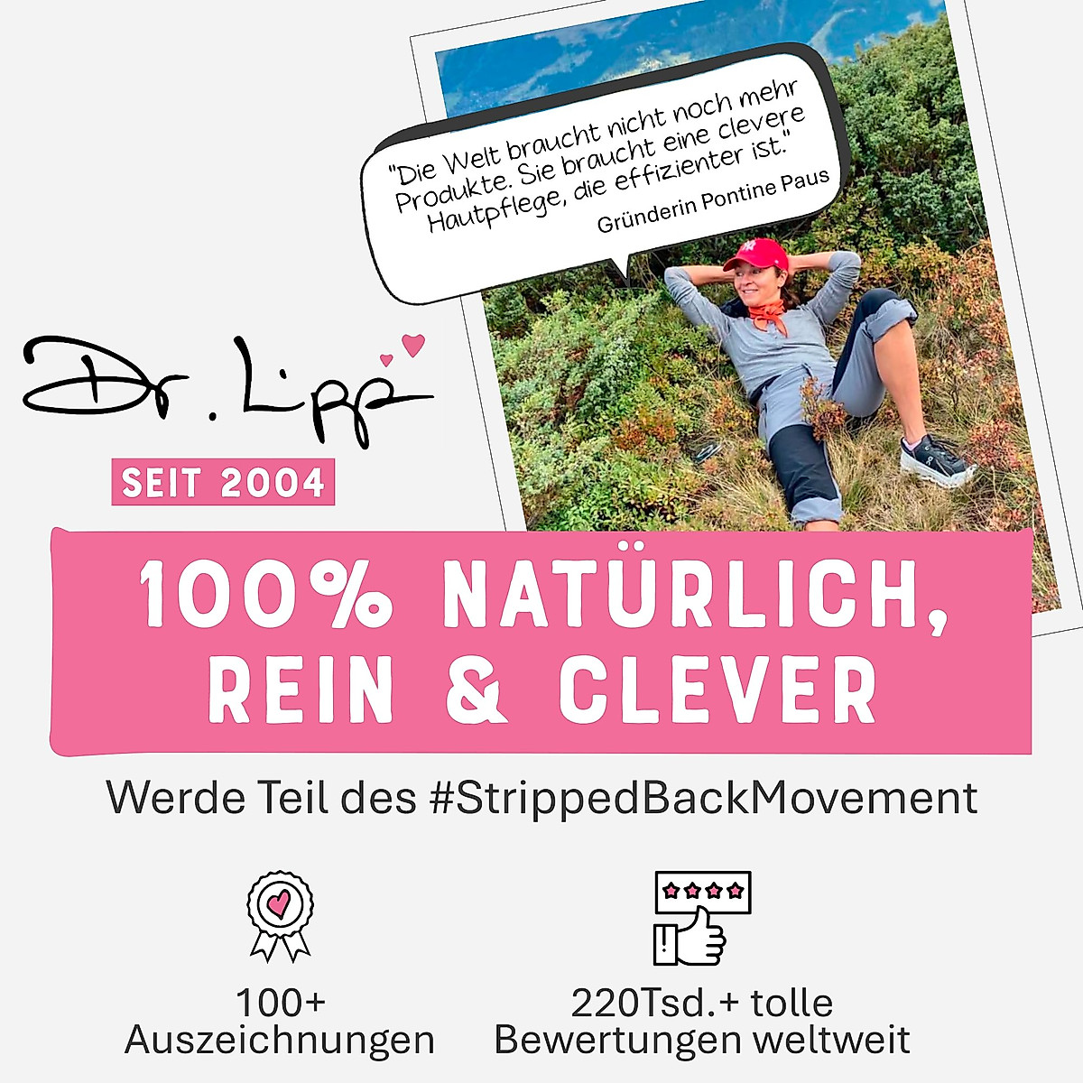 Dr. Lipp Superfood Lip Tint Red Redish 8ml – 4-in-ONE Ultra Moisturising Tinted Lip Balm, Lip Gloss, Cheek Blush & Glossy Eyeshadow – 100% Natural – Fragrance & Cruelty Free