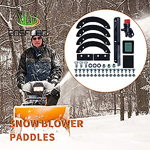 BOSFLAG 06720-V10-030 Snow Thrower Paddle Set Replaces 06720 V10 030 6672448 6813166 with 76322-V10-020 Scraper Fuel Shutoff Valve Air Filter and Hardware Kits for Honda HS520 HS720 Snow Throwers