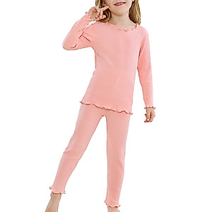 Zando Kids Child Boys Girls Thermal Underwear Cold Weather Gear Kids Base Layer Toddler Thermal Set Two Piece Winter Long Johns Toddler Snow Shirt and Pants Light Pink XX-Large