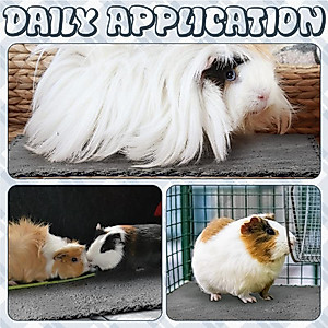 Newwiee 24 Pcs Guinea Pigs Blankets Bunk Pet Microfiber Coral Fleece Cage Liners Absorbent Guinea Pig Bedding Accessories Small Animal Mat Towels for Dog Cat(11.8 x 11.8 Inch,Gray)