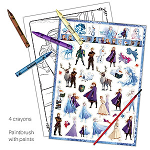 Disney Frozen 2 Anna 128-Page Color and Paint Activity Book with 8 Paints, 4 Crayons and Stickers 45818 Bendon