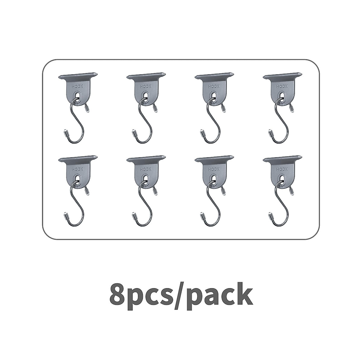 AWNLUX RV Awning Hooks for Lights Camping Awning Accessory Hangers S Shaped Hooks Set Rv Party Light Hangers for Camping Tent Indoor and Outdoor Supplies (Grey and Silver,8 Pairs)