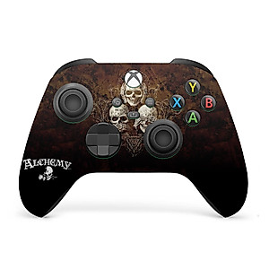 Head Case Designs Officially Licensed Alchemy Gothic No Evil Three Skull Gothic Vinyl Sticker Gaming Skin Decal Cover Compatible with Xbox Series X Console and Controller Bundle