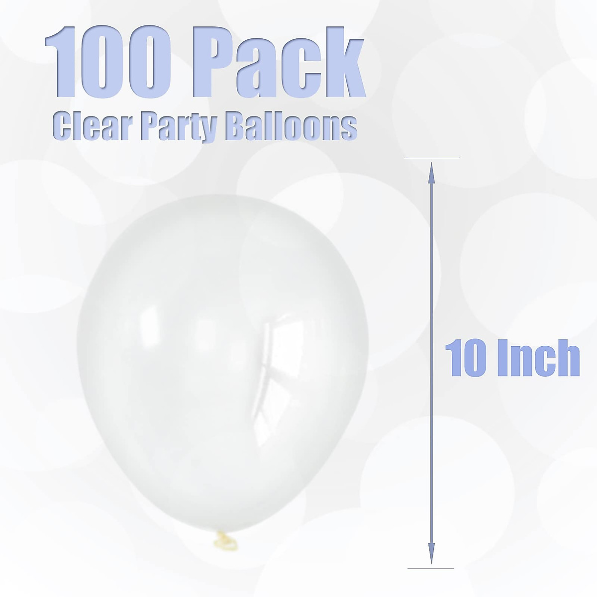 BEISHIDA 100 Pack 10 Inch Clear Balloons Transparent Party Balloons, Latex Matte Round Balloons for Birthday Party, Baby Shower, Girls Kids Party, Wedding Graduation Anniversary