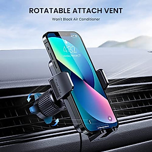 CINDRO Car Phone Holder Mount [Upgraded Hook Clip] Air Vent Phone Holder for Car [Thick Case Friendly] Universal Air Vent Clip Cell Phone Holder Fit for All iPhone Android Smartphones