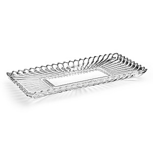Mikasa Estate Crystal Glass Rectangular Serving Decorative Tray, 14.75 Inch