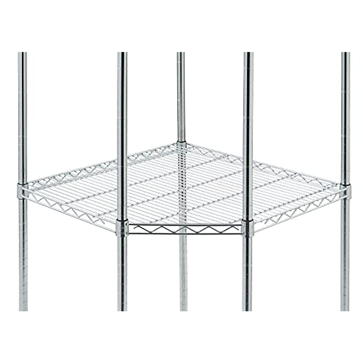 TRINITY EcoStorage 4-Tier NSF Corner Wire Shelving Rack with Wheels, 27 by 17 by 13 by 17 by 72-Inch, Chrome