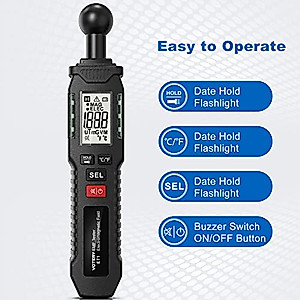 EMF Meter, Votery Rechargeable Electromagnetic Field Radiation Detector Digital EMF Detector with LCD, Temperature Measure, Hand-held Magnetic Field Detector for Home, Office, Outdoor