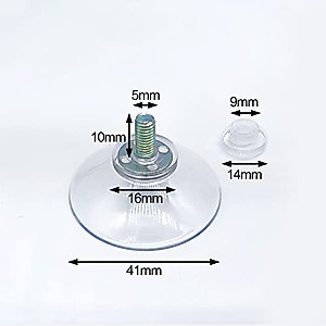 BlingKingdom 6pcs Suction Cup Glass Suction Pads 41mm Clear PVC Plastic Sucker Pads Without Hooks Extra Strong Adhesive Suction Holder