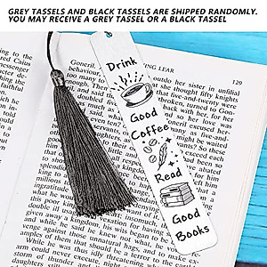 Book Lovers Gifts Book Mark with Tassel for Book Lovers Coffee Lovers Bookmarks for Women Men Best Friends Teacher Daughter Bookworms Book Readers Birthday Christmas Book Club Gifts Stocking Stuffers
