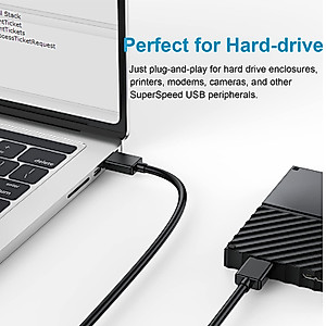 USB Cable 6 Feet 5-Pack, USB 3.0 A to A Male Cord Adapter Double End USB 2.0 Cord Male to Male for Hard Drive Enclosures, DVD Player, Laptop Cooler and More