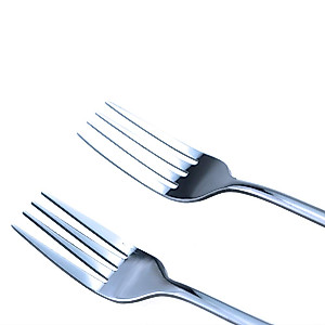 JASHII Silver Silverware Set, 5-Piece Stainless Steel Heavyweight Flatware Set, Kitchen Utensil Set Service for 1, Colorful Mirror Polishing Tableware Cutlery Set Knife Fork Spoon, Dishwasher Safe