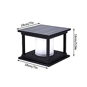 CZLZY Modern Simple Aluminum Square Column Light Solar LED Pillar Lamp Outdoor Post Light Fixtures Waterproof IP65 Courtyard Gate Fence Landscape Light Deck Bollard Light