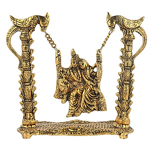 Prince Home Decor & Gifts Spiritual of Love Metal Radha-Krishna Jhula Idol for Gift & Home Decore (Golden) Spiritual of Love Metal Radha-Krishna Jhula Idol for Gift & Home Decore (Golden)