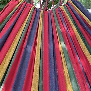 Sutekus Single or Double Hammock Outdoor Camping Hammock Two Person Portable Hammock with Rope and Carrying Pouch (Rainbow Stripe)