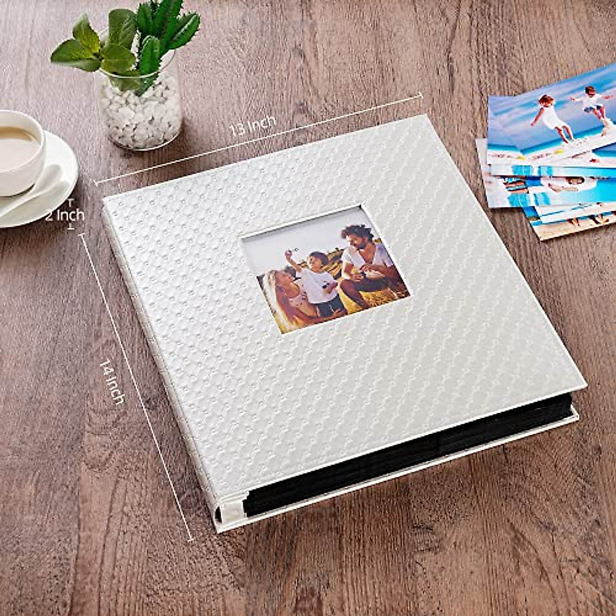 Mublalbum Leather Photo Album 4x6 600 Photos Large Capacity Picture photo Book with 600 Horizontal and Vertical Pockets for Baby Wedding Anniversary Family (White)