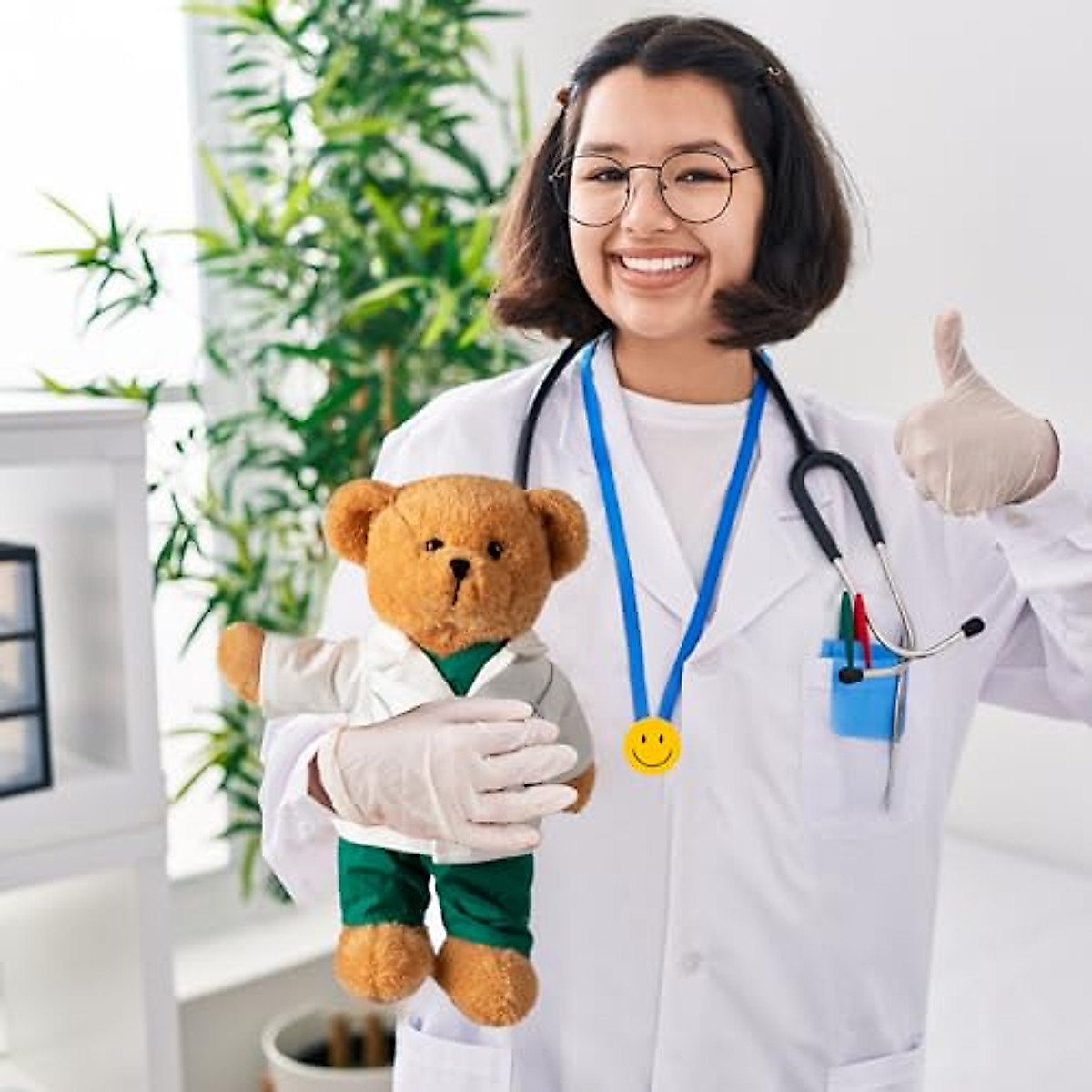HollyHOME Doctor Bear Stuffed Animal Plush Teddy Bear in Scrubs and White Coat Gifts for Doctors Students and Kids 10 Inch