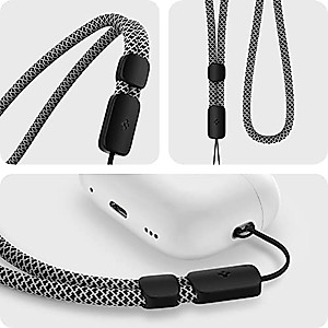 Spigen AirPods Pro 2nd Generation Rugged Armor Case and Lanyard Strap Designed for AirPods Pro 2 (2022) - Black