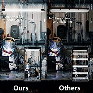 loyal 4FT 40W Linkable LED Shop Light for Garage, 6500K/3000K/4000K Linkable Utility Light Fixture, LED Workbench Light with Plug Hanging, LED Ceiling Lights for Garage, Workshop, Basement