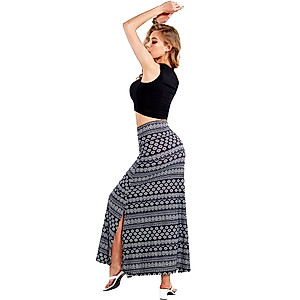 noflik Womens Maxi Skirts (Pixel Ethnic, XL)