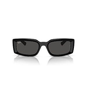 Ray-Ban Women's RB4395F Kiliane Low Bridge Fit Square Sunglasses, Black/Dark Grey, 54 mm