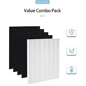 5 HEPA + 4 Carbon Prefilter Compatible with Winix C535, 5300-2, P300, 5300, Repalce 115115