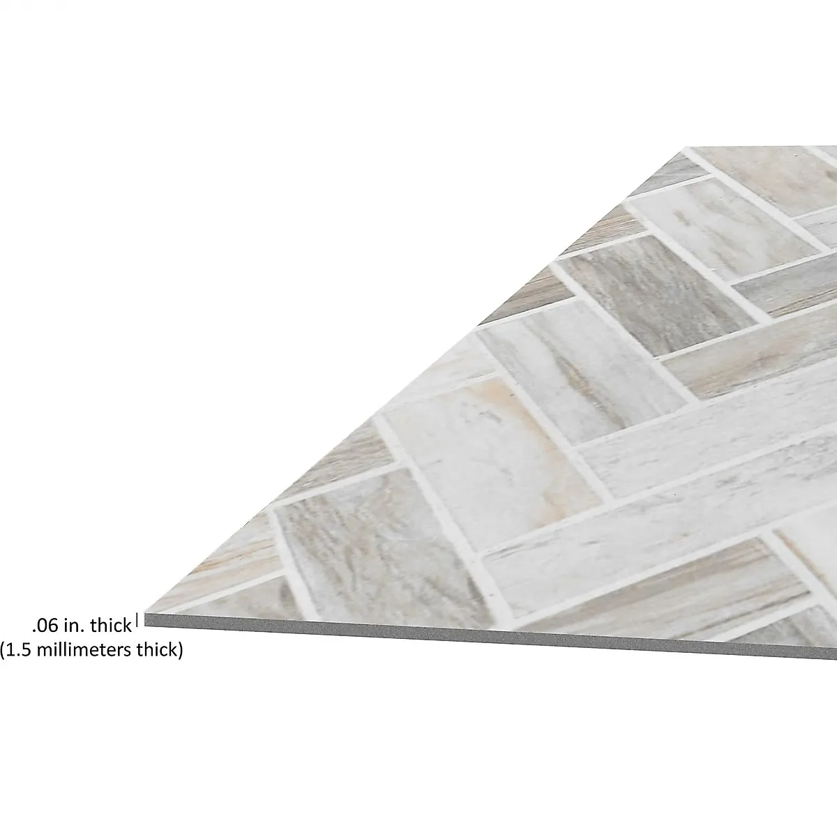 Retro Self Adhesive 12-Inch Vinyl Floor Tiles, 20 Tiles - 12" x 12", Stone Herringbone Pattern - Peel & Stick, DIY Flooring for Kitchen, Dining Room, Bedrooms & Bathrooms by Achim Home Decor