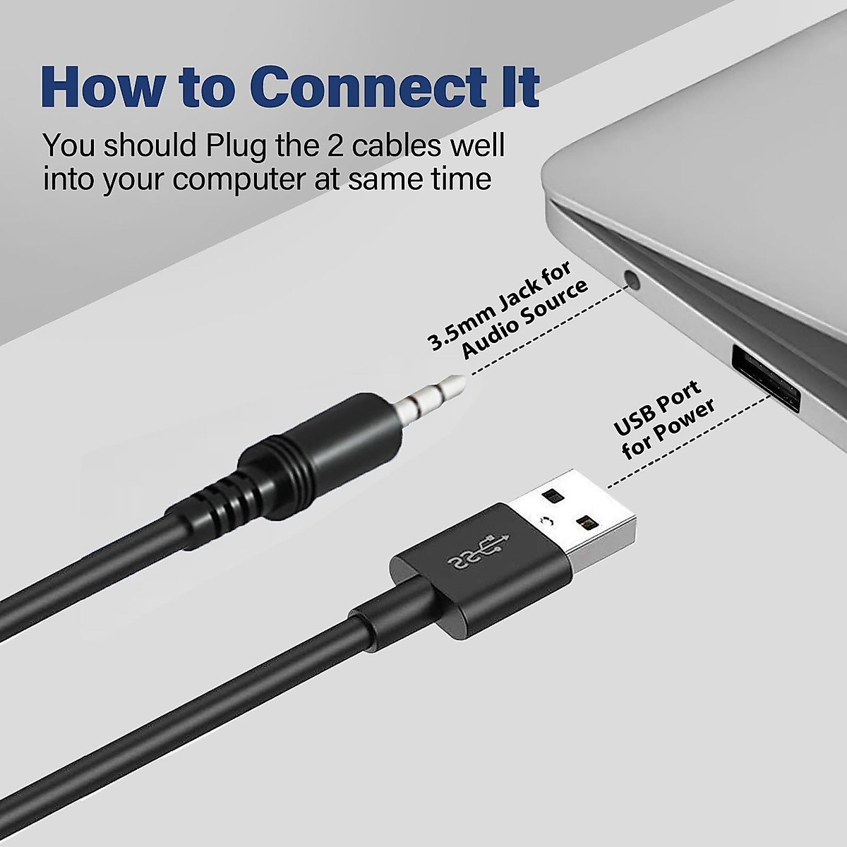 VOTNTUT Computer Speakers,Wired USB Desktop Speaker,Stereo USB Powered Mini Sound Bar Speaker for PC Tablets Desktop Laptop MP3 Mac Air/Pro((USB-C to USB Adapter Included)
