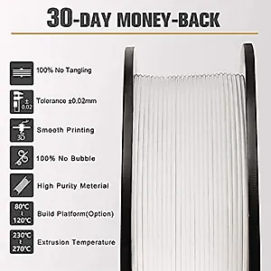 SUNLU ABS 3D Printer Filament, 1.75 ABS Filament Dimensional Accuracy +/- 0.02 mm, 1 kg Spool (Black+White)