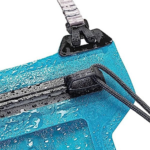 Nite Ize Runoff Waterproof Phone Pouch with Lanyard and TRU Zipper, IP67 Universal Waterproof Case for iPhone 11/11 Pro Max/Xs Max/XR/X/8/8P Galaxy, Blue
