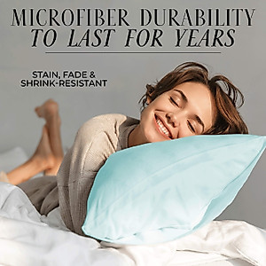 Italian Luxury Body Pillow Cover - Soft 21" x 60" Microfiber Long Pillow Case w/ No Zipper - Fits 20" ﻿x 54" Pillow, Machine Washable, White