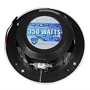 MB Quart GMR-2.5 Bluetooth Gauge Stereo Receiver w/Aux For RZR/ATV/UTV/Cart Bundle with Pair Rockville RKL65MBW Marine Boat Speakers and Pair RWB70B Marine Swivel Tower Speakers