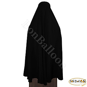 42" Black Extra Long Khimar Amira Hijab Abaya Niqab Burqa Veil Eid Islamic Modest Islam Face Cover Dress Clothing Muslim Women Abaya Jilbab Prayer Overhead
