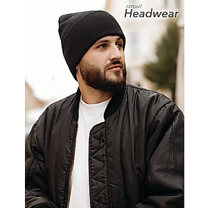 Artexia Beanie for Men Beanie Women Beanies for Guys Winter Hat for Men One Size Winter Mens Beanie Formal Style Black Beanie Soft Warm and Resistant (Black)