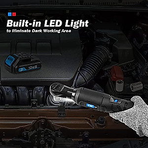 Prostormer Cordless Electric Ratchet Wrench Set 55Ft-lbs, 3/8" 12V Max Power Ratchet Kit with 2-Pack 2.0Ah Lithium-Ion Batteries, Fast Charger, 8 Sockets and Storage Bag