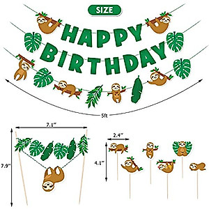 Mosailles Sloth Birthday Party Decorations Set Sloth Cupcake Toppers Sloth Cake Topper Decoration for Zootopia Baby Shower Cake Smash 1st Birthday Party Supplies