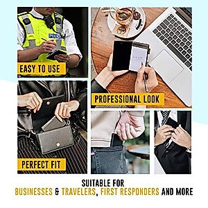 MF accessible trends Leather Pocket Notepad Steel Case Holder with Pen and Refillable Paper for To Do Lists and Note Jotting (The Expert)