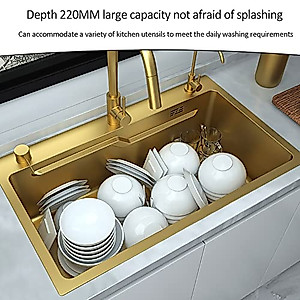 GaRcan Gold Undermount Kitchen Sink Modern Sink Utility Sinks 304 Stainless Steel Commercial Sink Built-in Workstation Sink Farmhouse Sink Laundry
