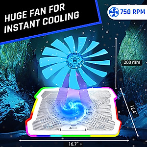 KLIM Ultimate + RGB Laptop Cooling Pad with LED Rim + New 2024 + Gaming ...