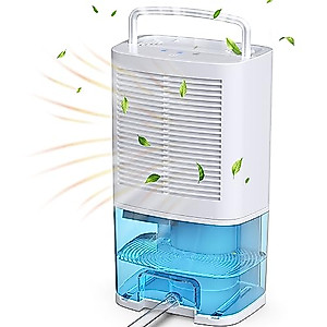 DDVIVAL 68oz Dehumidifier with Drain Hose, 800 sq. Ft Quiet Dehumidifier With Drain Hose & Auto Shut Off, Small Dehumidifiers for Room Bedroom Bathroom Basements Closet RV Kitchen